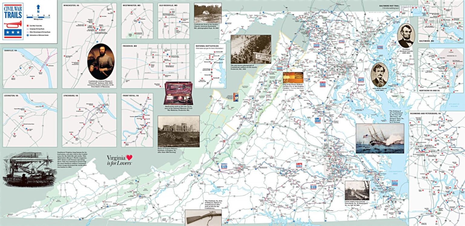 Civil War Trails Maps - Podcast Tour Maps - Civil War Traveler