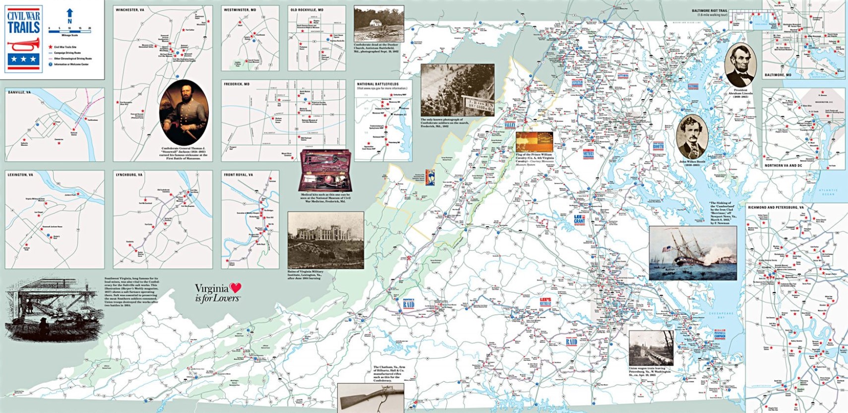 Civil War Trails Maps - Podcast Tour Maps - Civil War Traveler